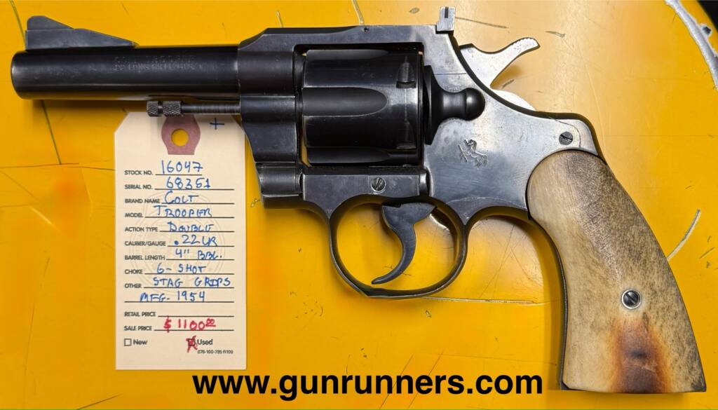 Colt, used, Trooper, .22LR caliber, 6-shot, 4” barrel, blued finish ...